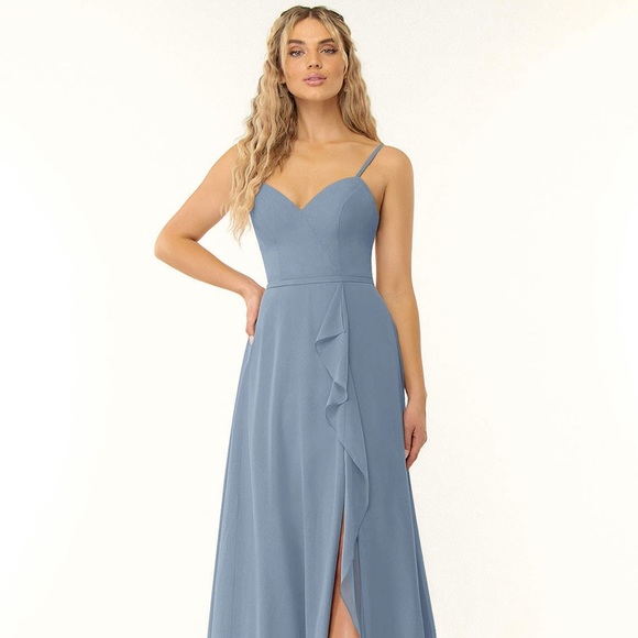 Azazie | Dresses | Azazie Dusty Blue Bridesmaid Dress | Poshmark